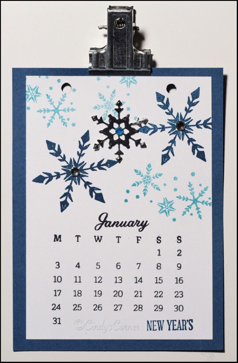 Flip over calendar ~ January Snowflakes – Cindy's Corner