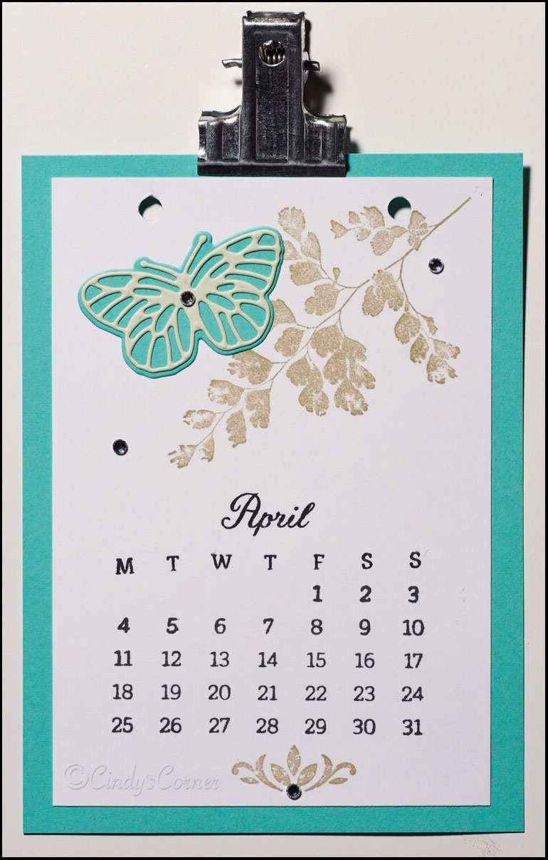 Flip over calendar April Butterfly – Cindy's Corner