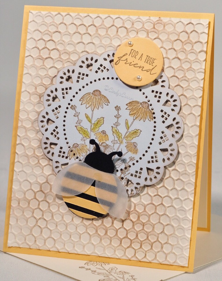 Punch Art Honey Bee – Vintage Card Idea – Cindy's Corner