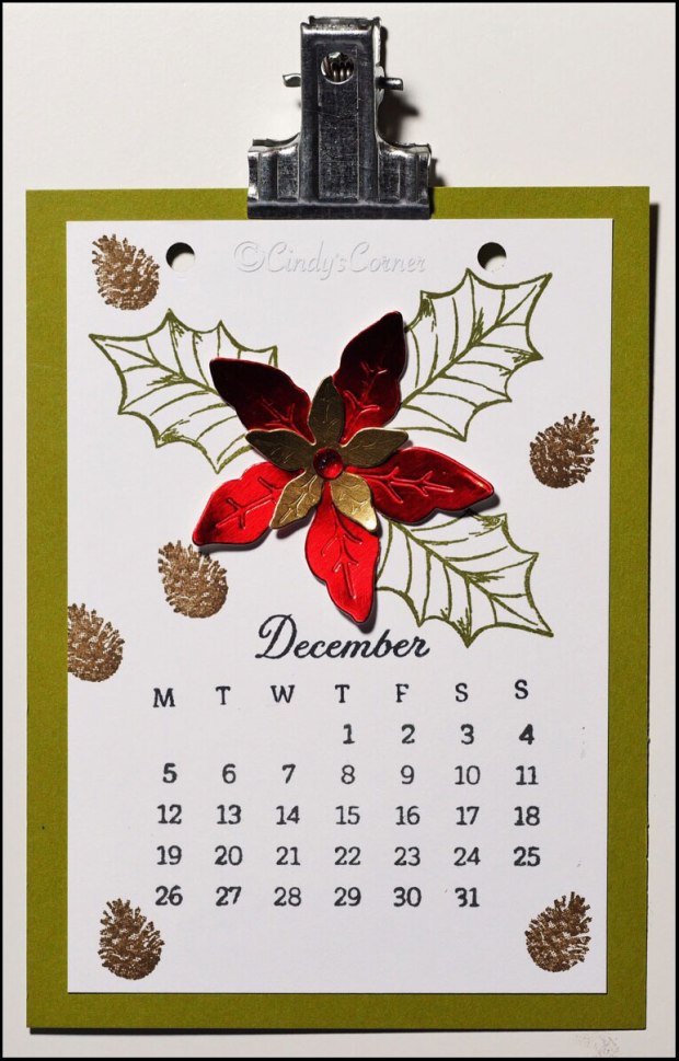 Flip over calendar ~ December Poinsettias – Cindy's Corner